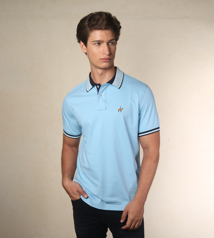 Polo Contraste Color Azul Celeste | Polo Club® Colombia– Polo club Colombia