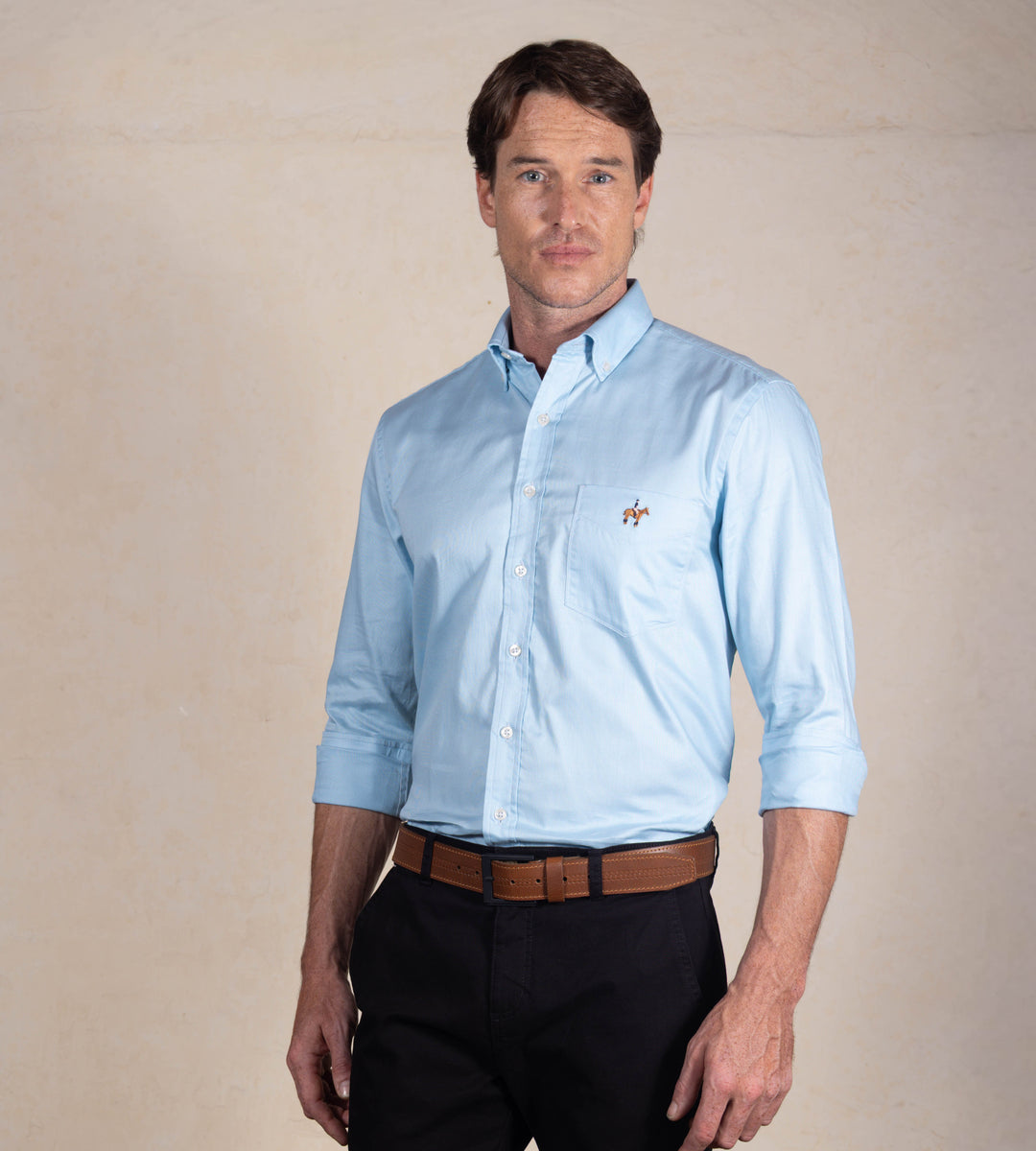Camisa Fondo Entero Manga Larga Color Azul Claro | Polo Club® Colombia ...