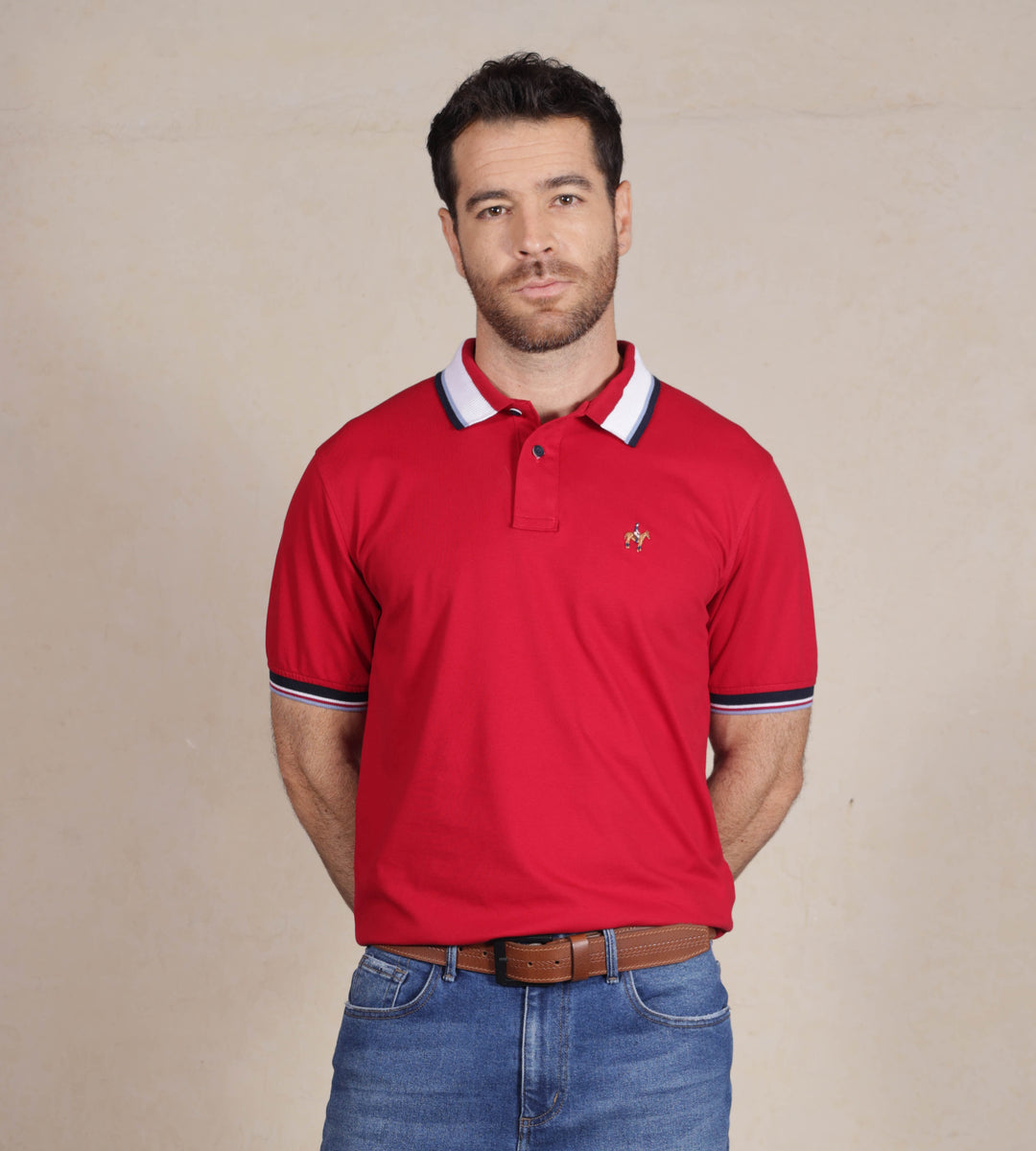 Polo Contraste Color Rojo Para Hombre | Polo club® Colombia– Polo club ...