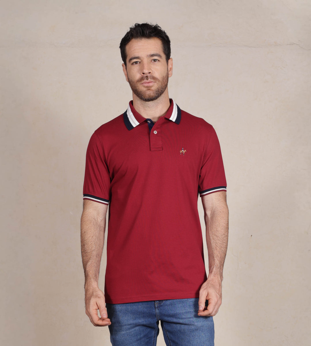 Polo Contraste Color Rojo Vino Para Hombre | Polo club® Colombia– Polo ...